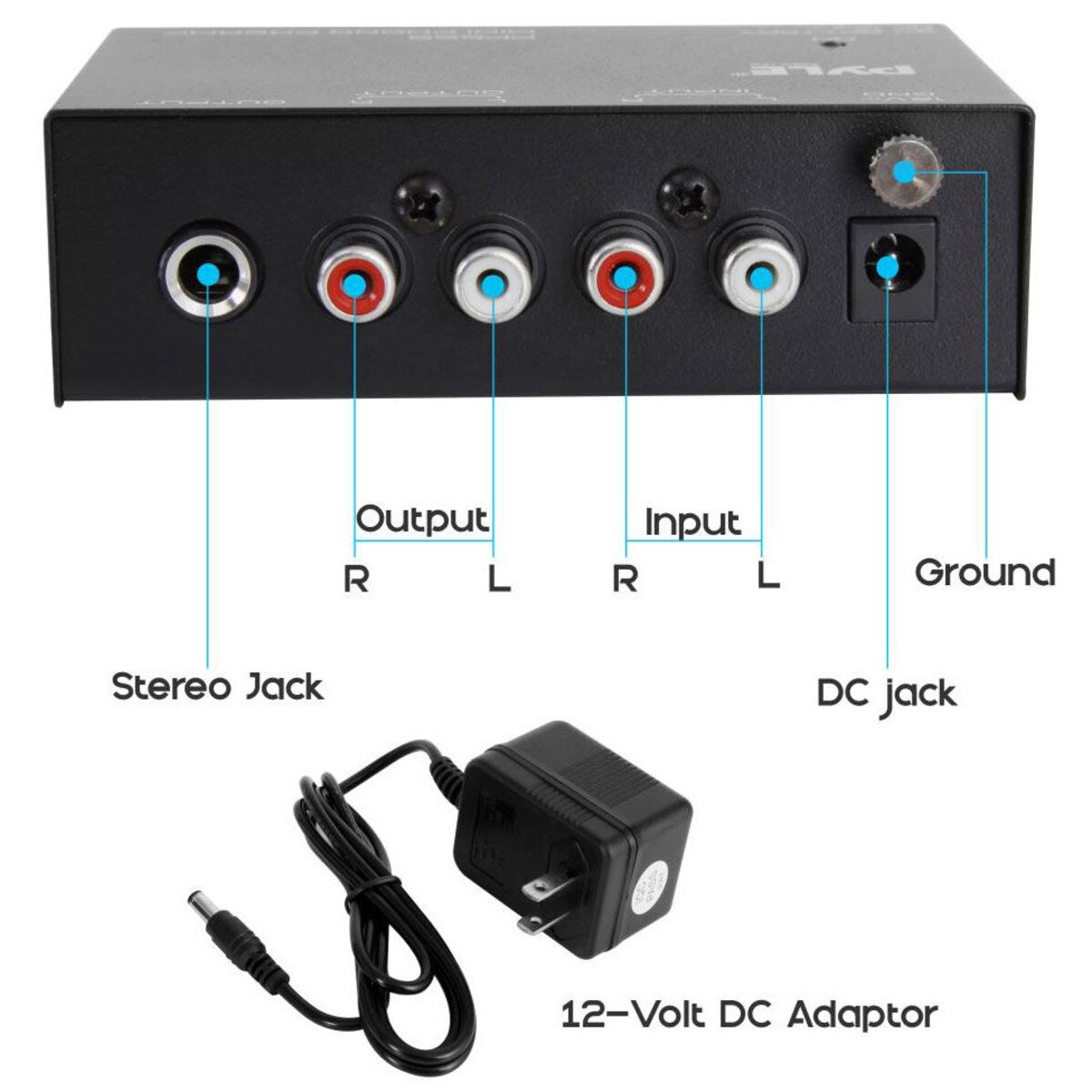 Pyle PP555 Ultra-Low Noise Compact Turntable Phono Preamp with 9V ...